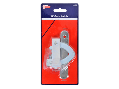 Handi-Pak Hardware Gate Latch D Type Zinc Plated | NZ Farm Source