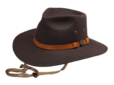 Outback Kodiak Oilskin Hat Brown S | NZ Farm Source