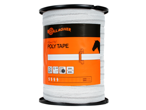 Gallagher 40mm Poly Tape 200m White | NZ Farm Source