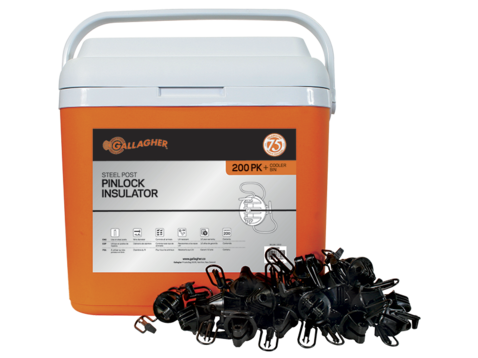 Gallagher Steel Post Pinlock Insulator 200 Pack in 30L Cooler Bin | NZ ...