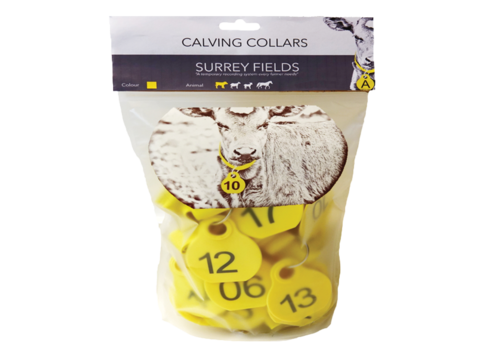 Calving Collars, Numbers 21-40, Yellow | NZ Farm Source