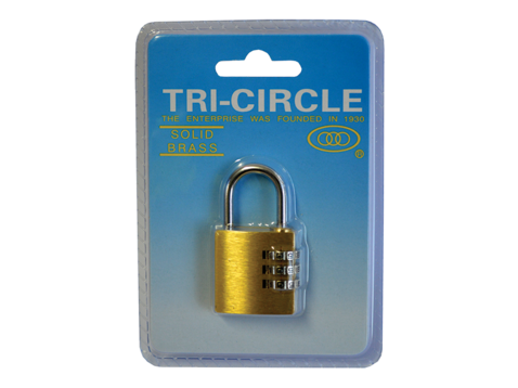 Tri-Circle Brass Combination Padlock 30mm | NZ Farm Source