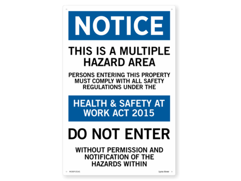 Lynn River Notice Multiple Hazards Mandatory Sign | NZ Farm Source