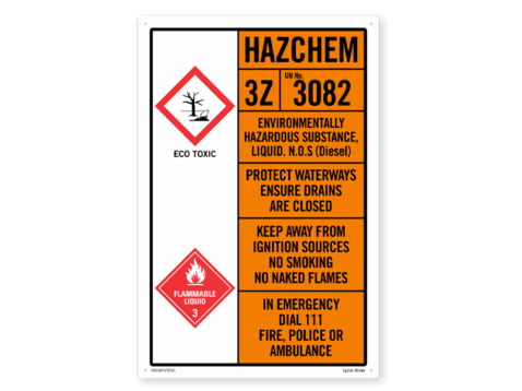 Lynn River Hazchem Diesel Sign | NZ Farm Source